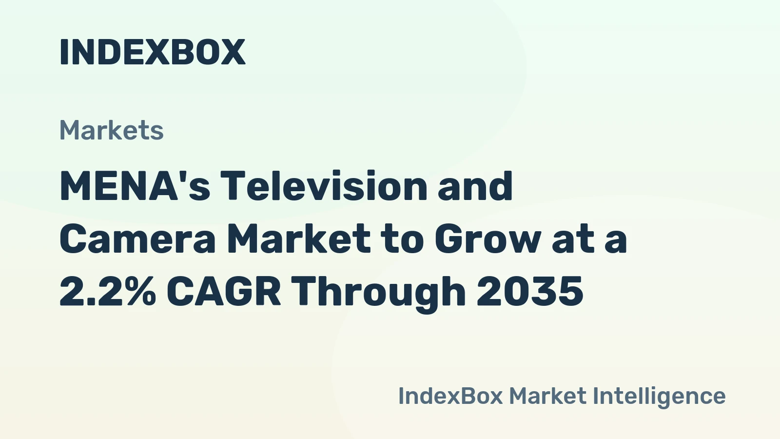 MENA's Television and Camera Market to Grow at a 2.2% CAGR Through 2035