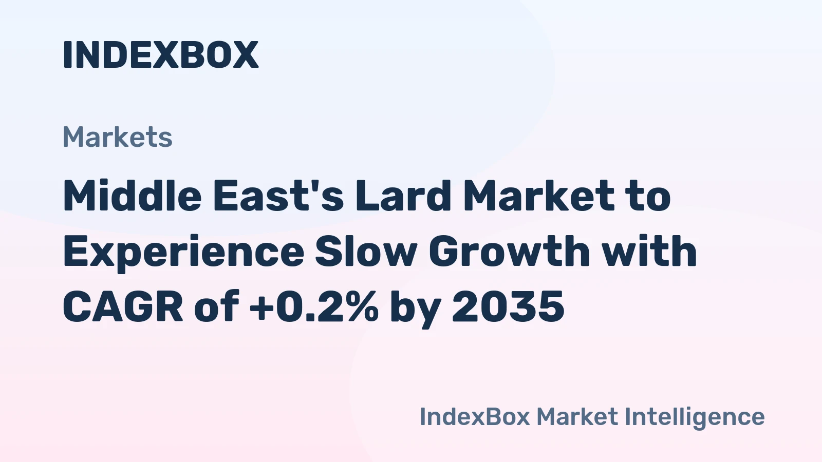 Middle East's Lard Market to Experience Slow Growth with CAGR of +0.2% by 2035