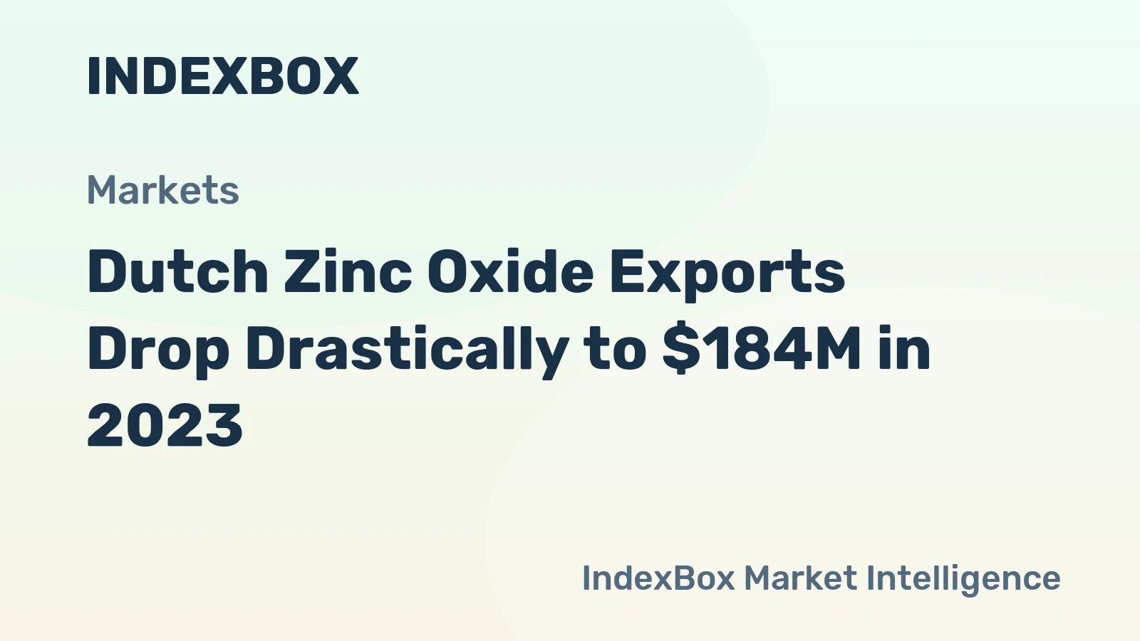 Dutch Zinc Oxide Exports Drop Drastically to $184M in 2023