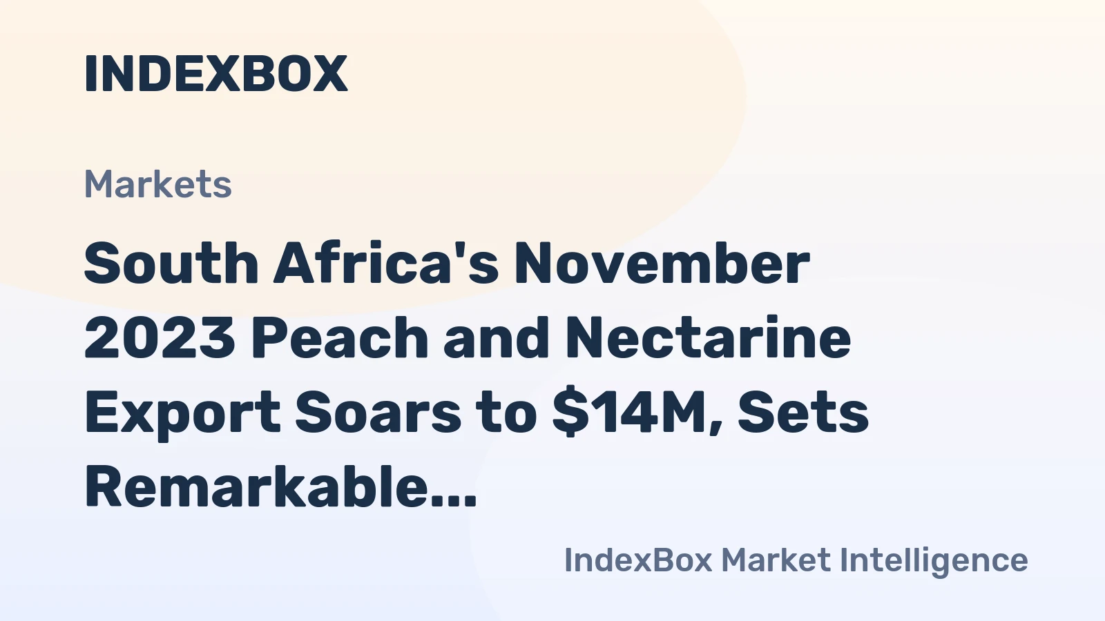 South Africa's November 2023 Peach and Nectarine Export Soars to $14M, Sets Remarkable Record
