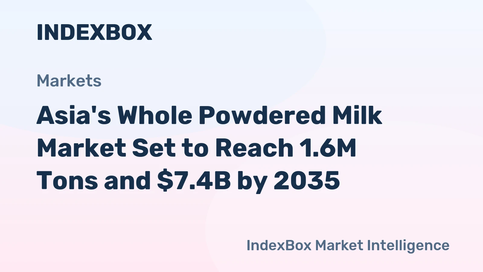 Asia's Whole Powdered Milk Market Set to Reach 1.6M Tons and $7.4B by 2035
