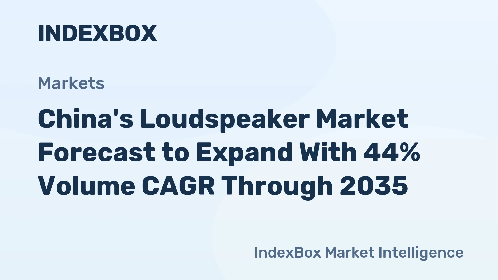 China's Loudspeaker Market Forecast to Expand With 44% Volume CAGR Through 2035