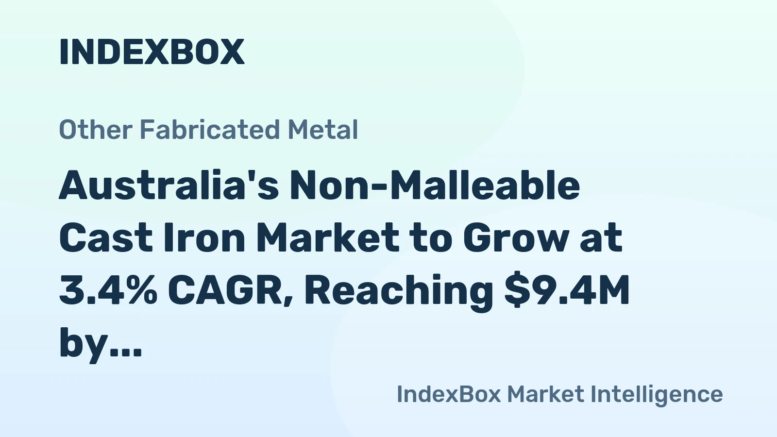 Australia's Non-Malleable Cast Iron Market to Grow at 3.4% CAGR, Reaching $9.4M by 2035