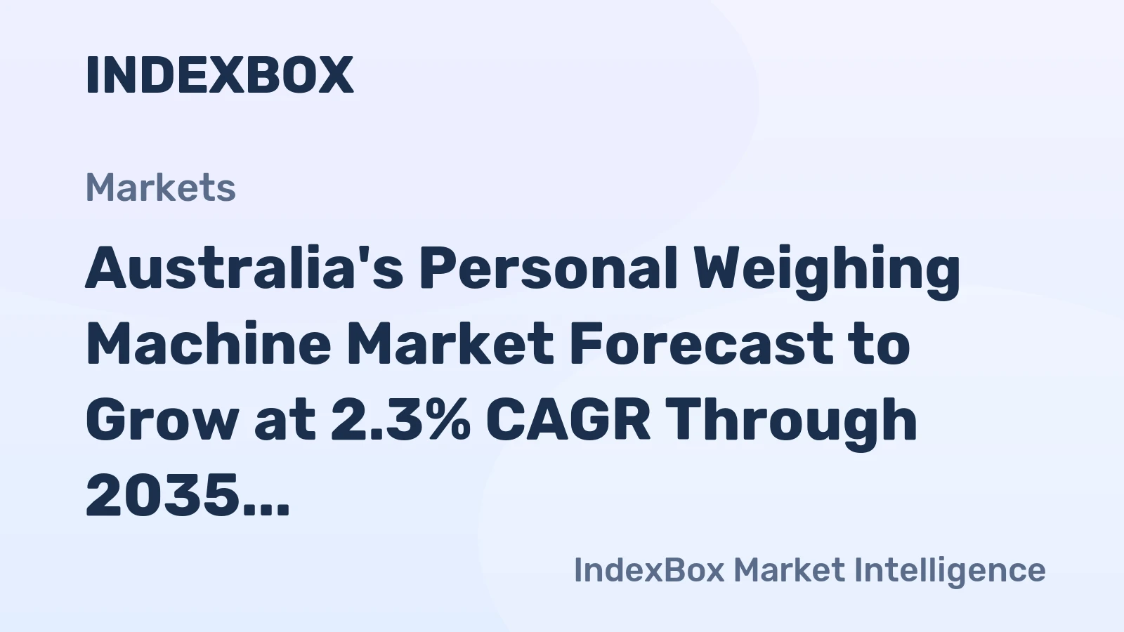Australia's Personal Weighing Machine Market Forecast to Grow at 2.3% CAGR Through 2035