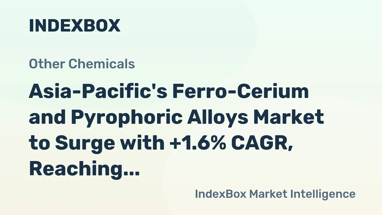 Asia-Pacific's Ferro-Cerium and Pyrophoric Alloys Market to Surge with +1.6% CAGR, Reaching $3.1B by 2035