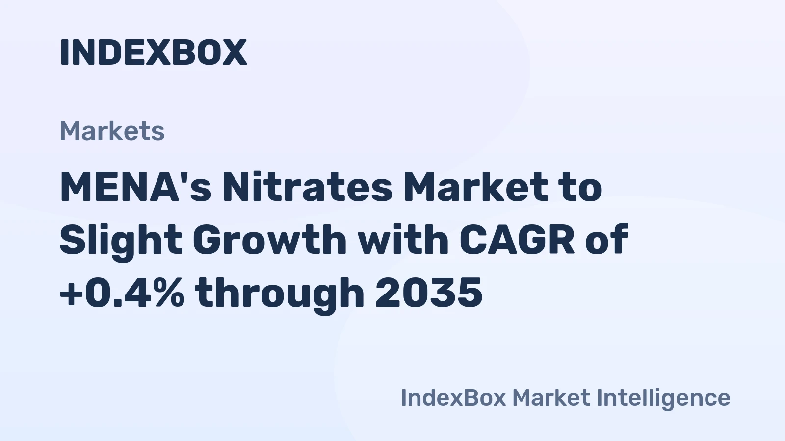 MENA's Nitrates Market to Slight Growth with CAGR of +0.4% through 2035