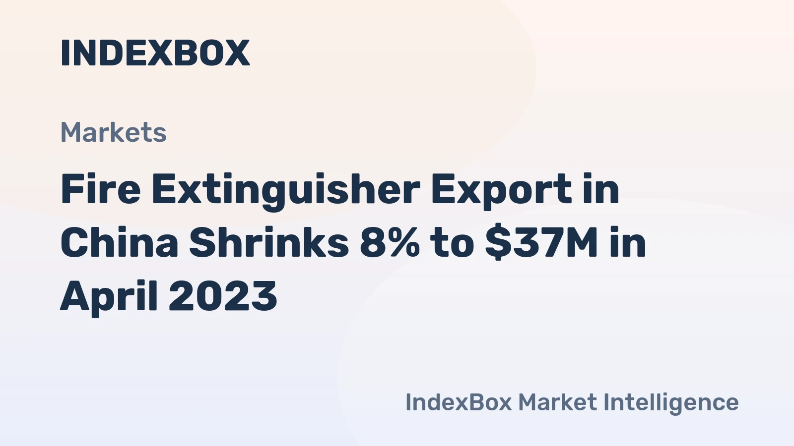 Fire Extinguisher Export in China Shrinks 8% to $37M in April 2023