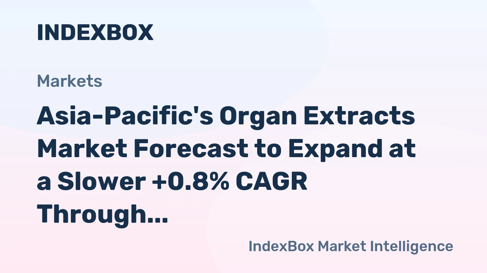 Asia-Pacific's Organ Extracts Market Forecast to Expand at a Slower +0.8% CAGR Through 2035