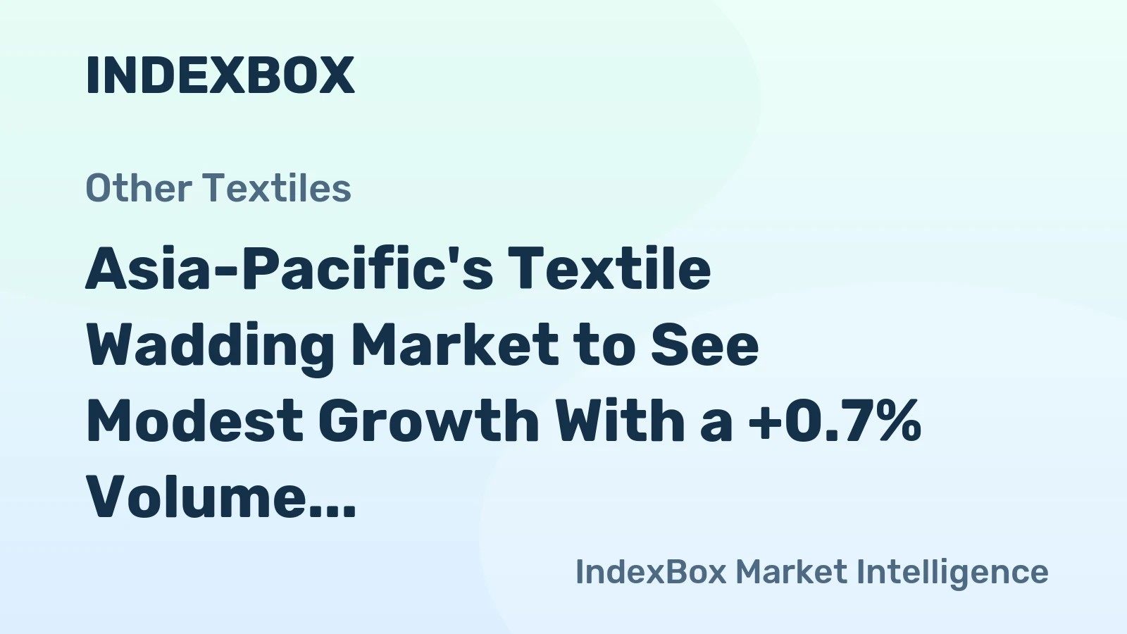 Asia-Pacific's Textile Wadding Market to See Modest Growth With a +0.7% Volume CAGR Through 2035