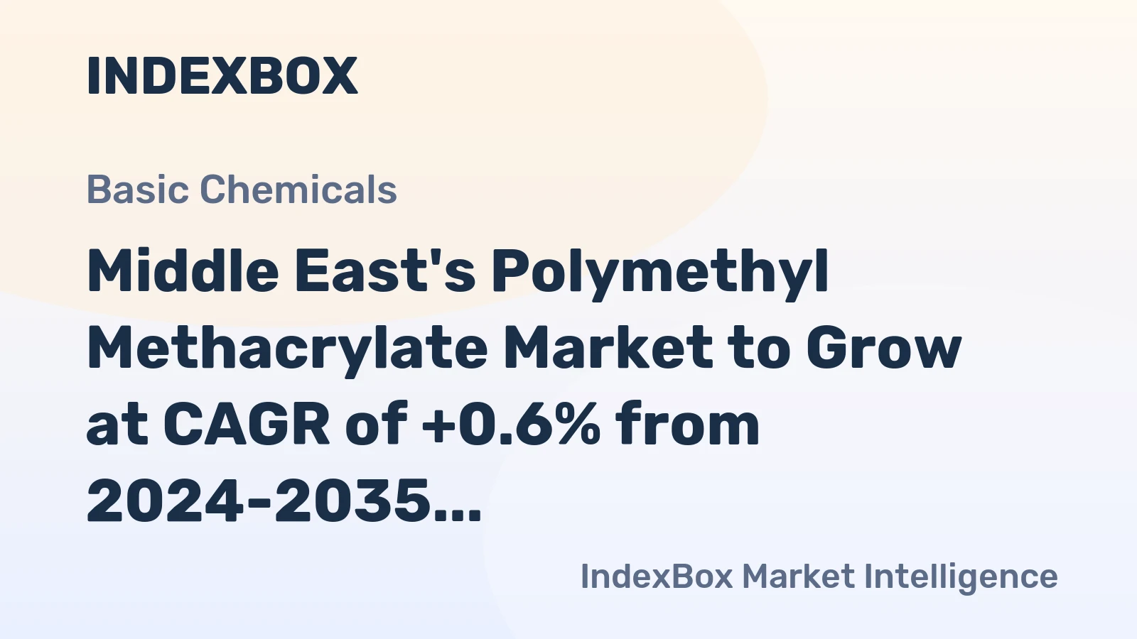 Middle East's Polymethyl Methacrylate Market to Grow at CAGR of +0.6% from 2024-2035