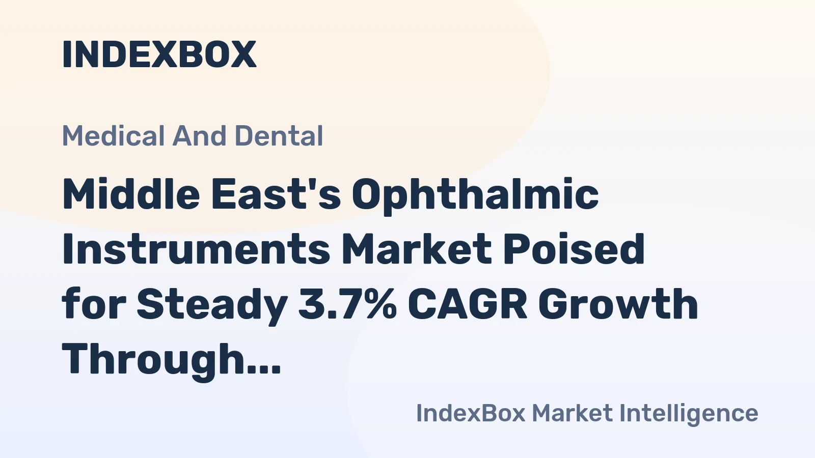 Middle East's Ophthalmic Instruments Market Poised for Steady 3.7% CAGR Growth Through 2035