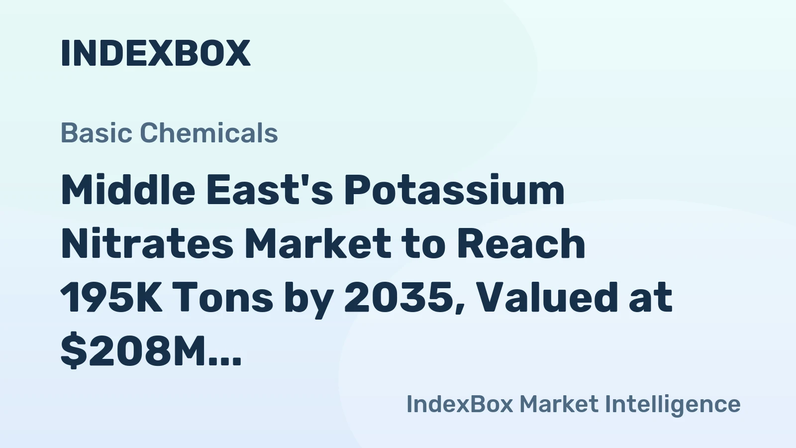 Middle East's Potassium Nitrates Market to Reach 195K Tons by 2035, Valued at $208M