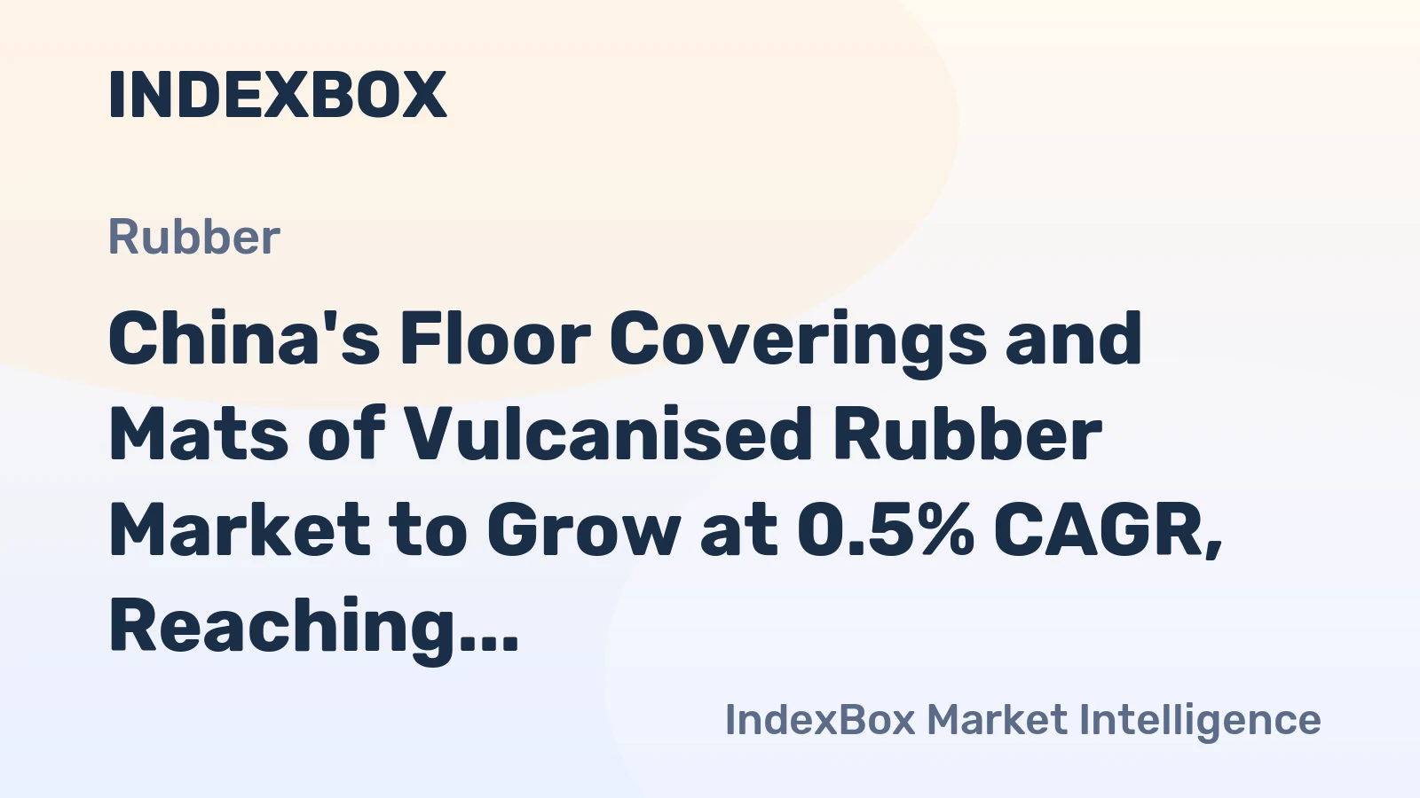 China's Floor Coverings and Mats of Vulcanised Rubber Market to Grow at 0.5% CAGR, Reaching 333K tons by 2035