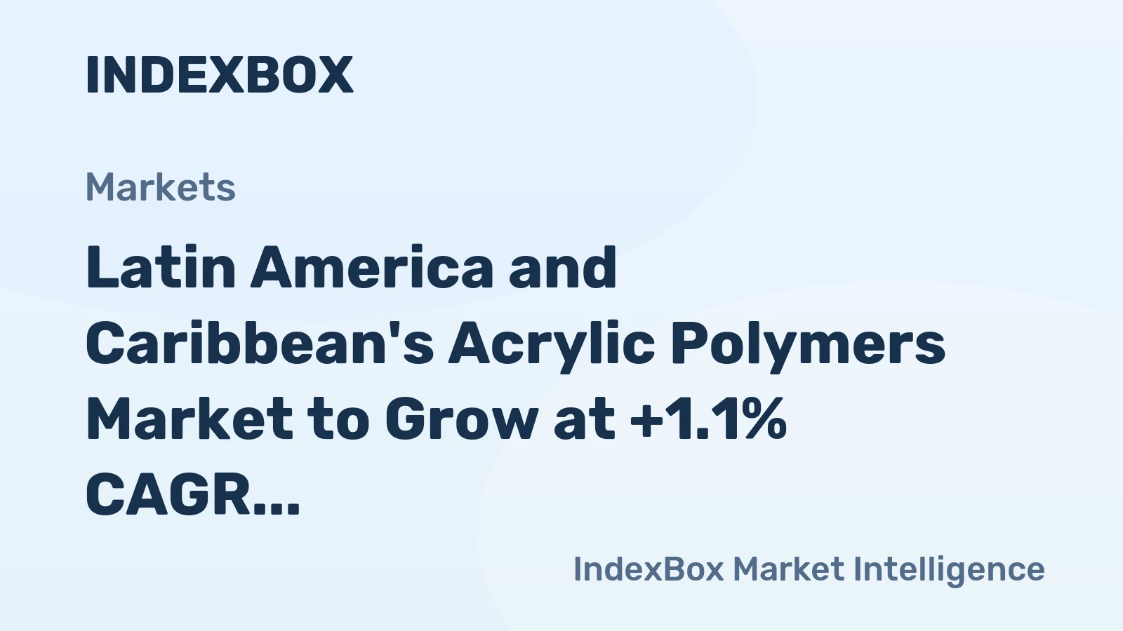 Latin America and Caribbean's Acrylic Polymers Market to Grow at +1.1% CAGR, Reaching $5B by 2035