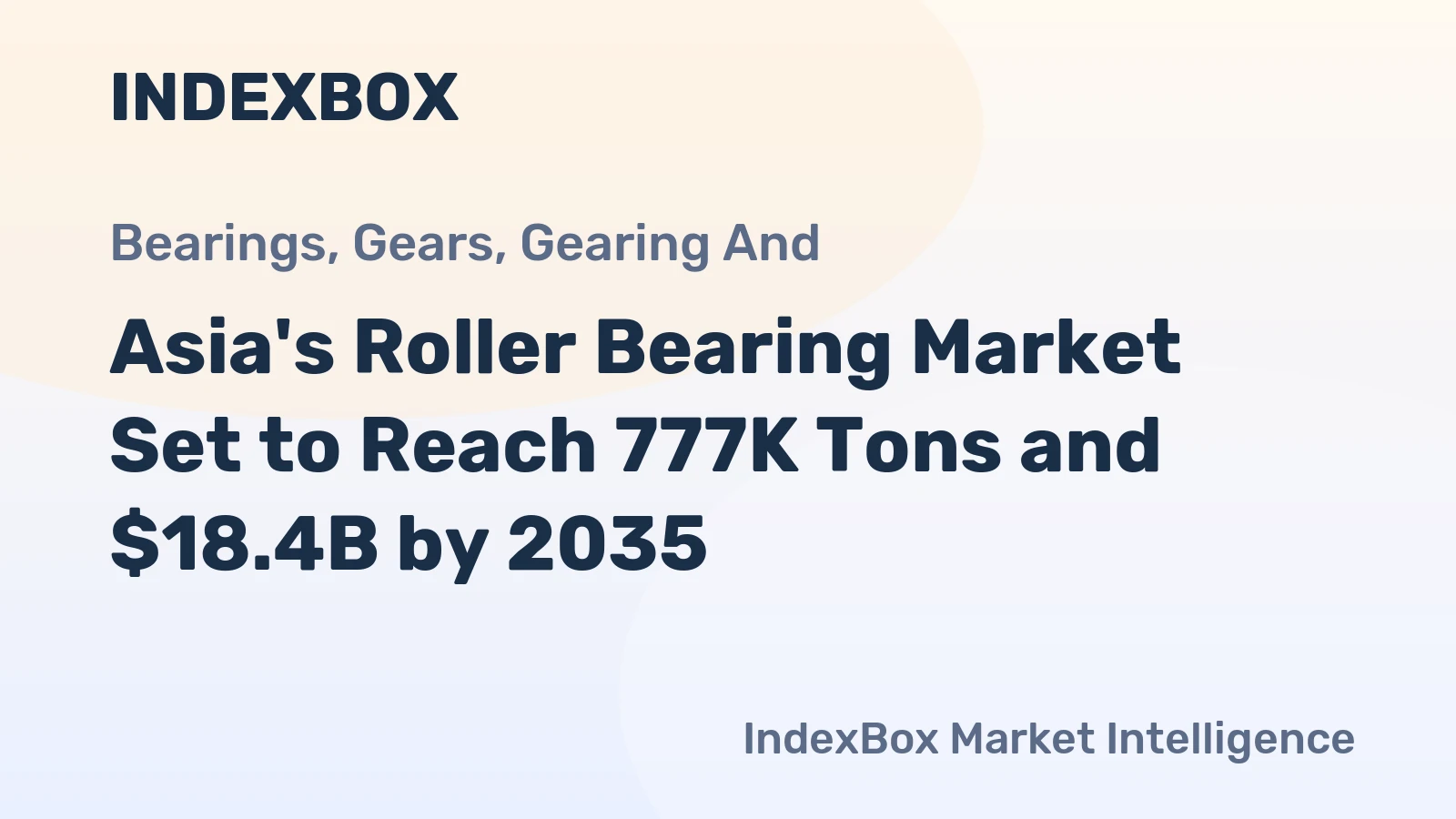 Asia's Roller Bearing Market Set to Reach 777K Tons and $18.4B by 2035