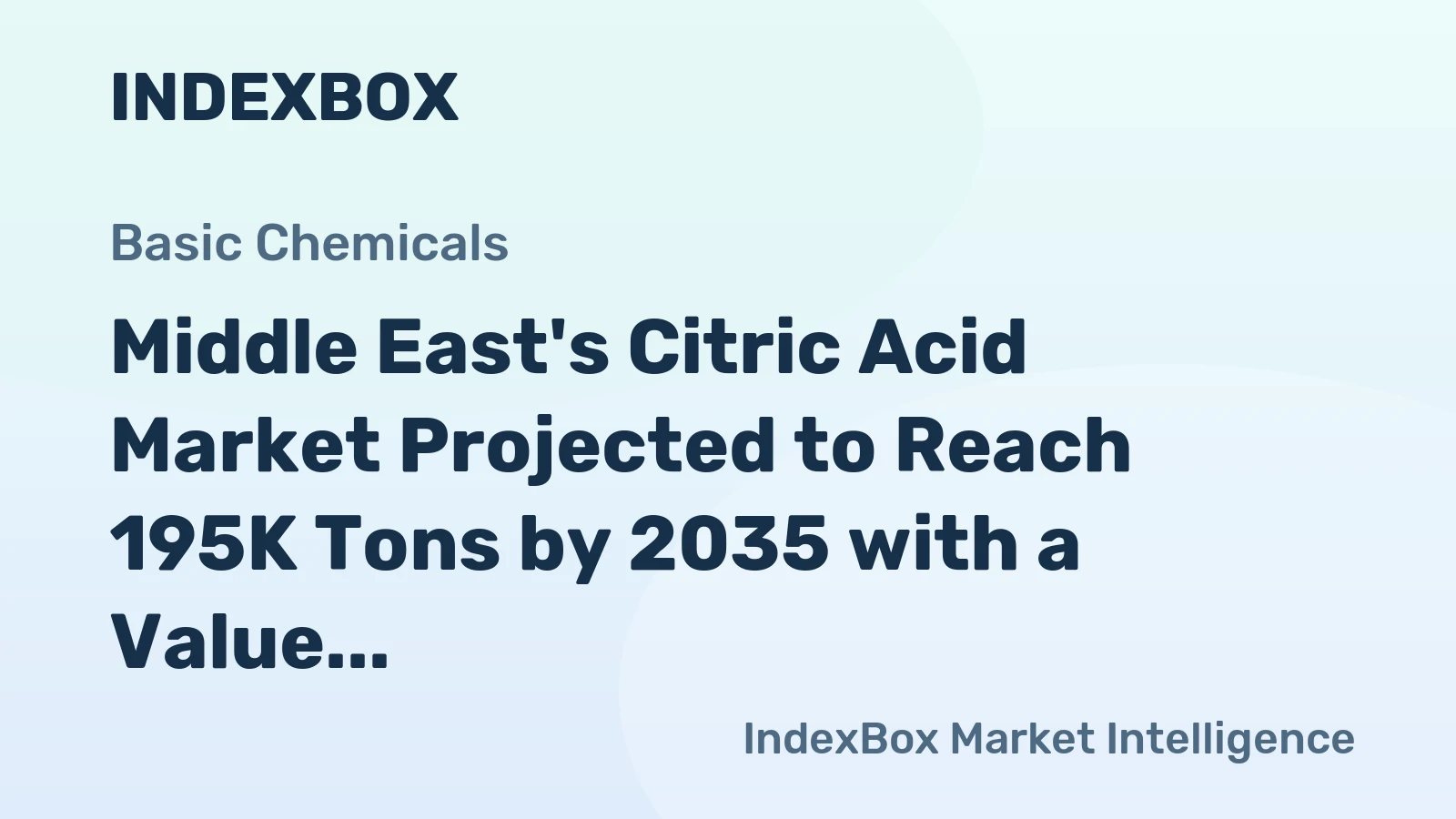 Middle East's Citric Acid Market Projected to Reach 195K Tons by 2035 with a Value of $268M