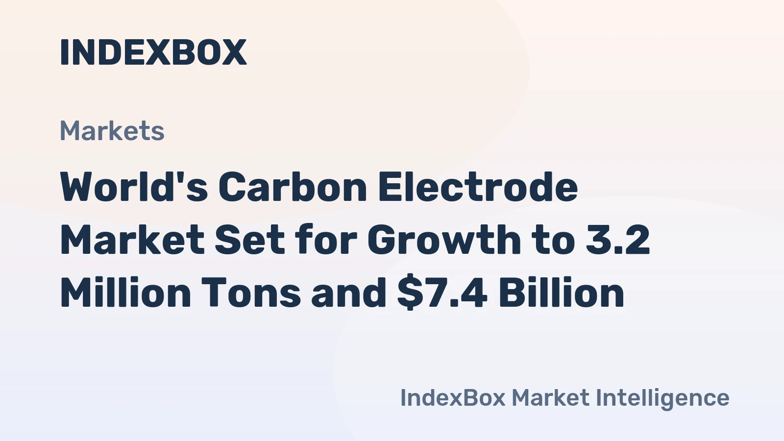 World's Carbon Electrode Market Set for Growth to 3.2 Million Tons and $7.4 Billion