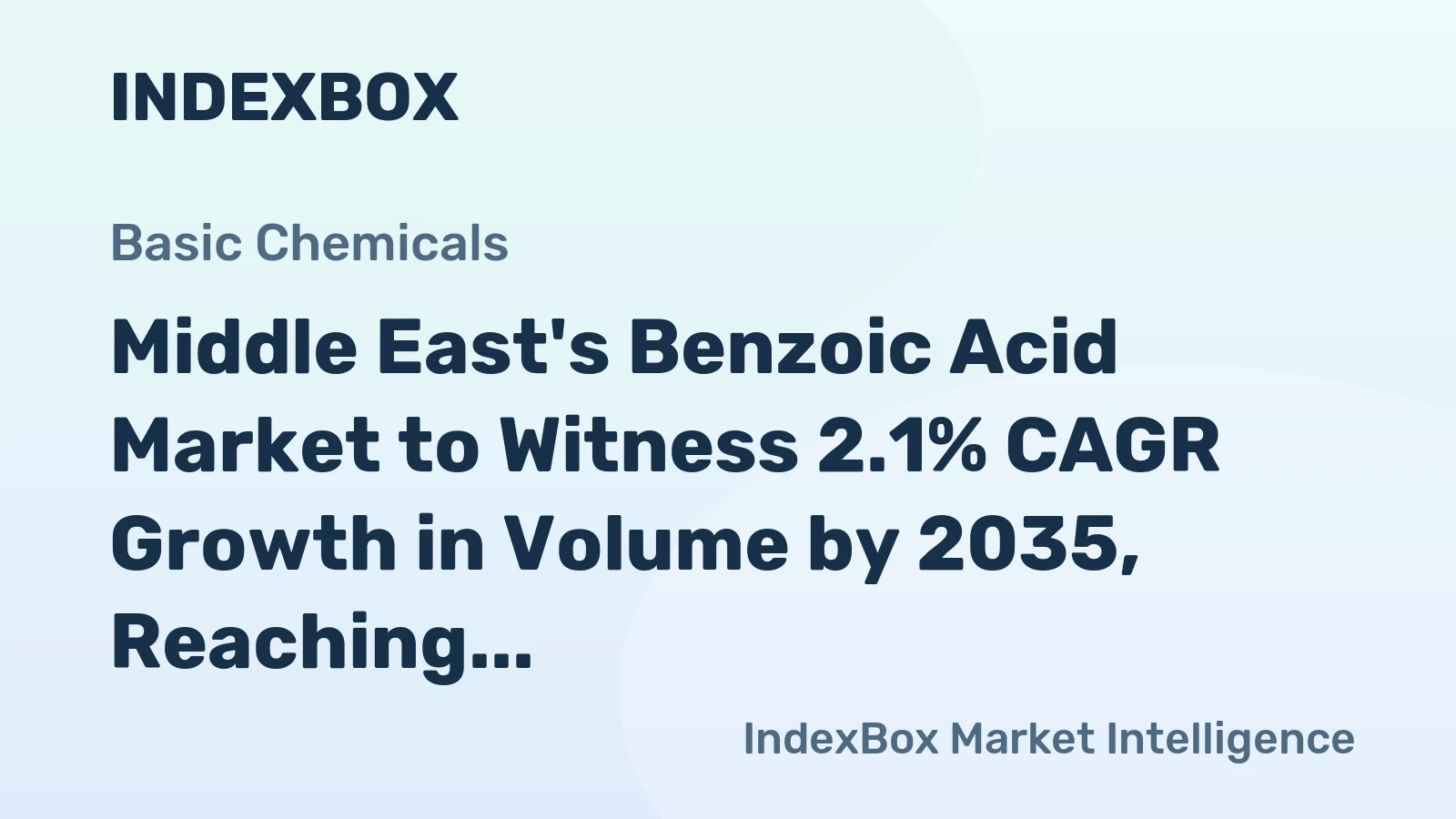 Middle East's Benzoic Acid Market to Witness 2.1% CAGR Growth in Volume by 2035, Reaching 32K Tons