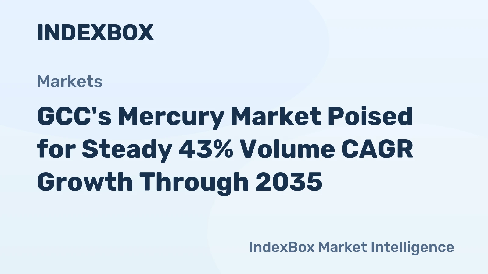 GCC's Mercury Market Poised for Steady 43% Volume CAGR Growth Through 2035
