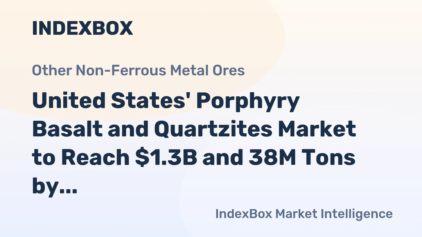United States' Porphyry Basalt and Quartzites Market to Reach $1.3B and 38M Tons by 2035