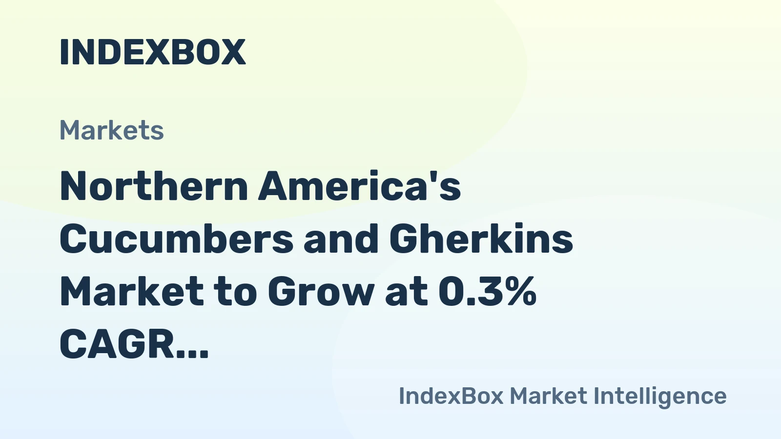 Northern America's Cucumbers and Gherkins Market to Grow at 0.3% CAGR, Reaching $2.4B by 2035