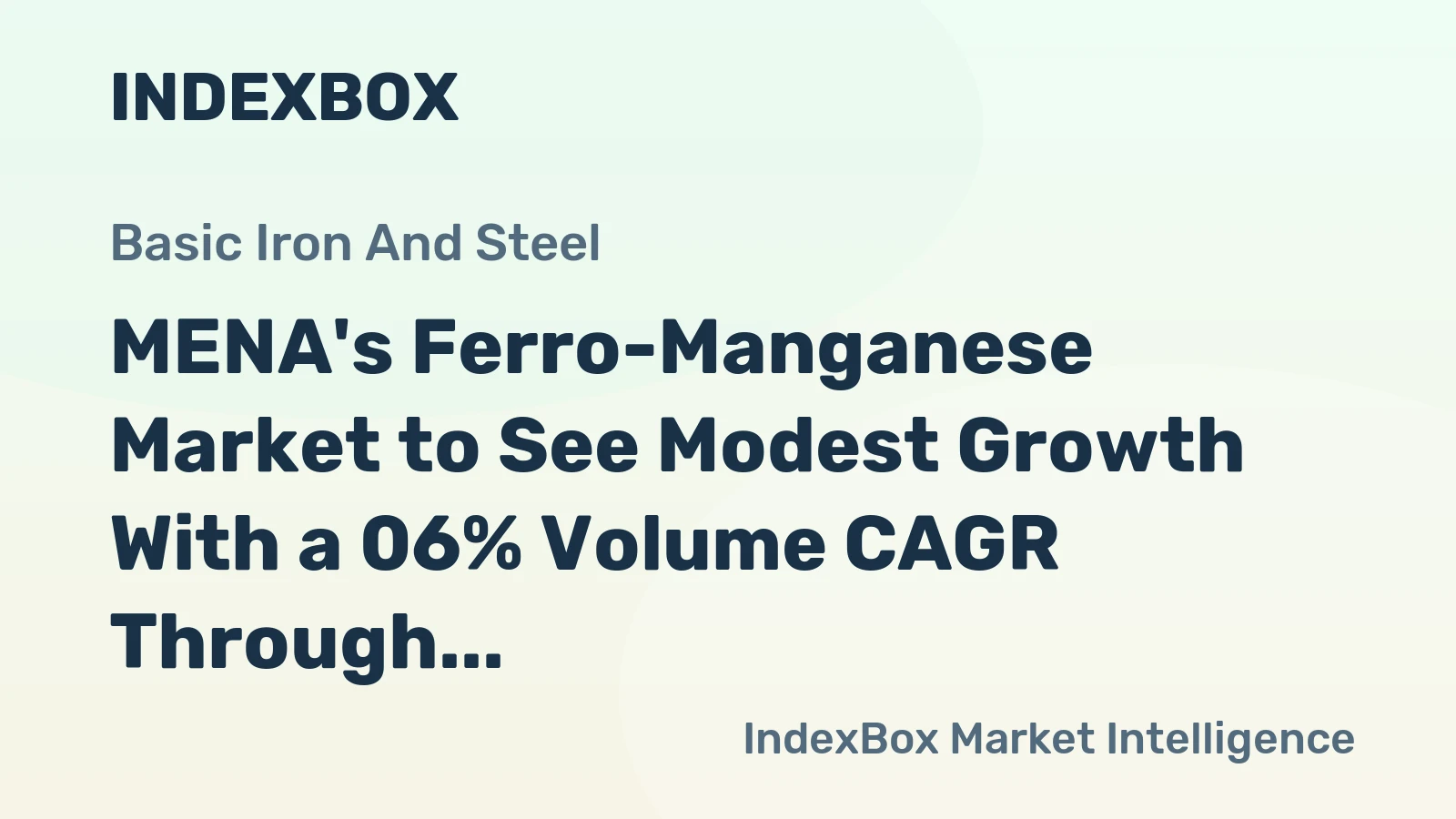 MENA's Ferro-Manganese Market to See Modest Growth With a 06% Volume CAGR Through 2035