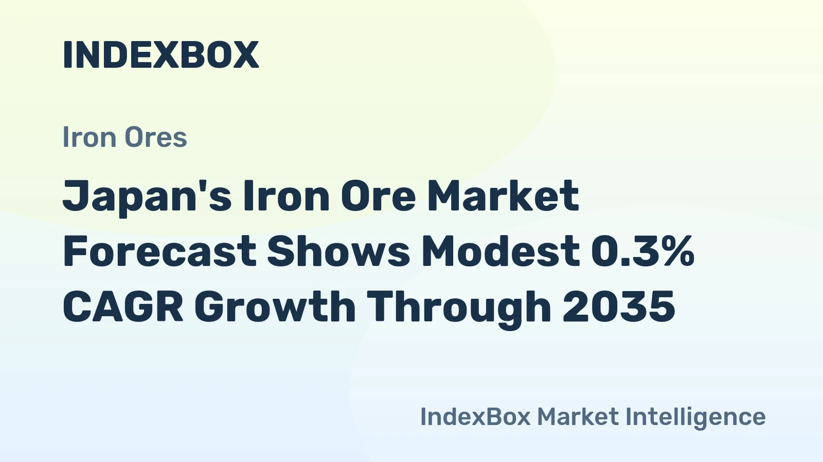 Japan's Iron Ore Market Forecast Shows Modest 0.3% CAGR Growth Through 2035