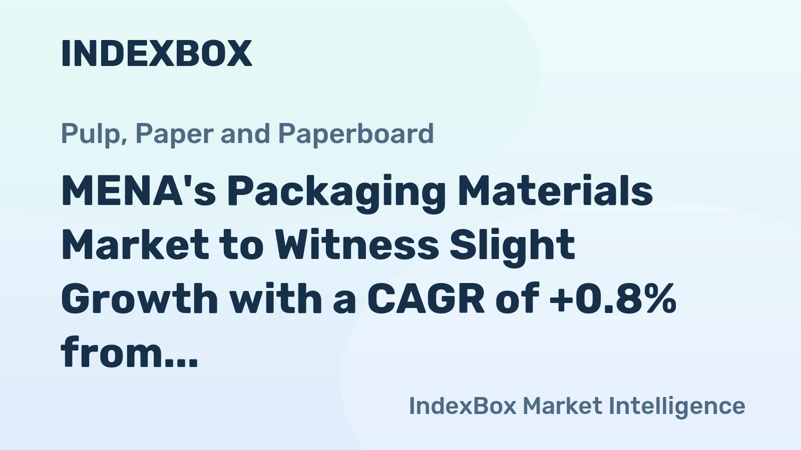 MENA's Packaging Materials Market to Witness Slight Growth with a CAGR of +0.8% from 2024 to 2035