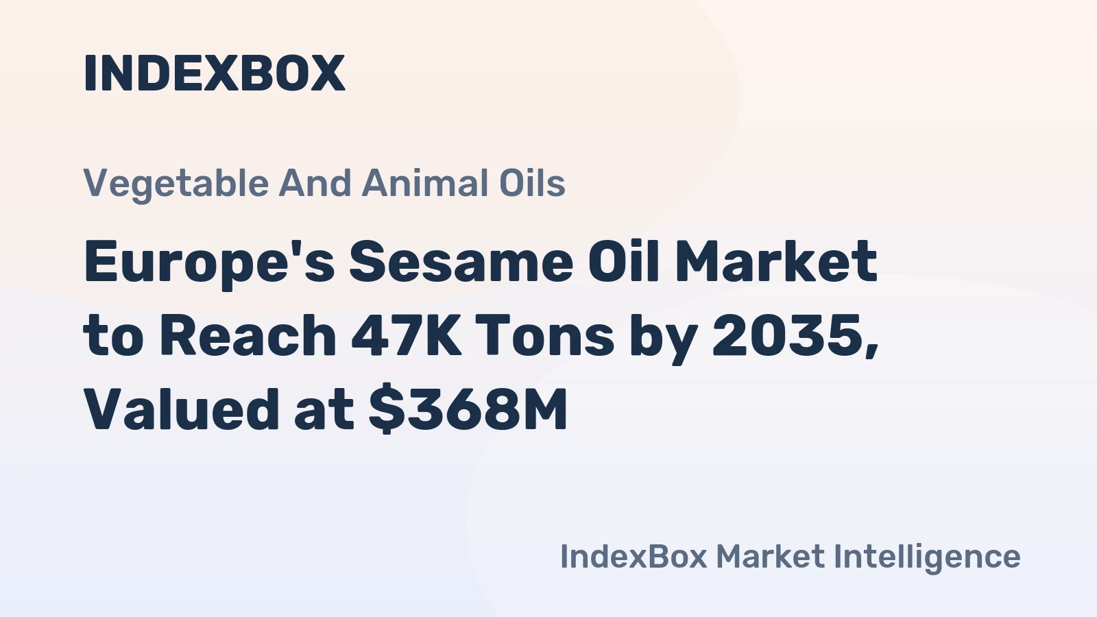 Europe's Sesame Oil Market to Reach 47K Tons by 2035, Valued at $368M