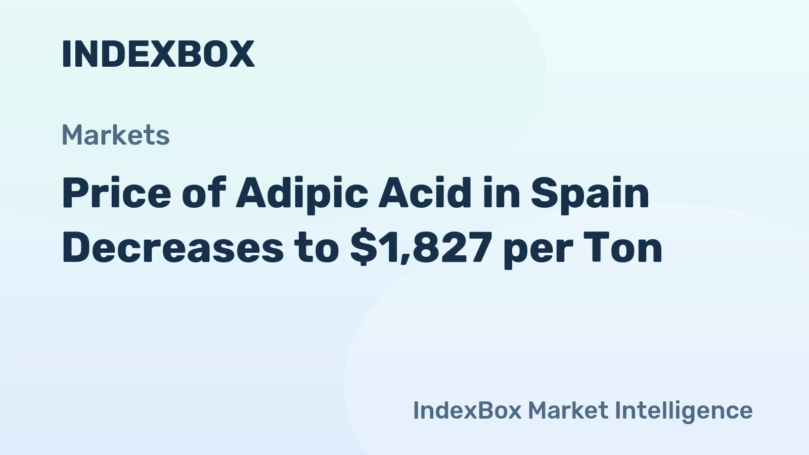 Price of Adipic Acid in Spain Decreases to $1,827 per Ton