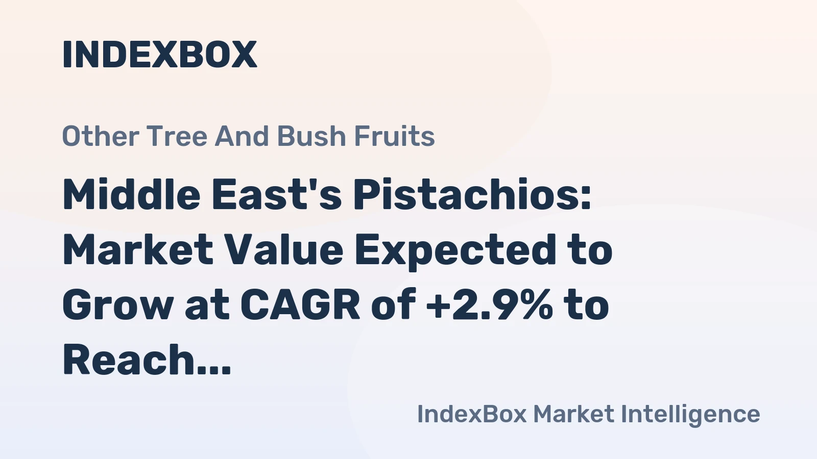 Middle East's Pistachios: Market Value Expected to Grow at CAGR of +2.9% to Reach $6.8B by 2035