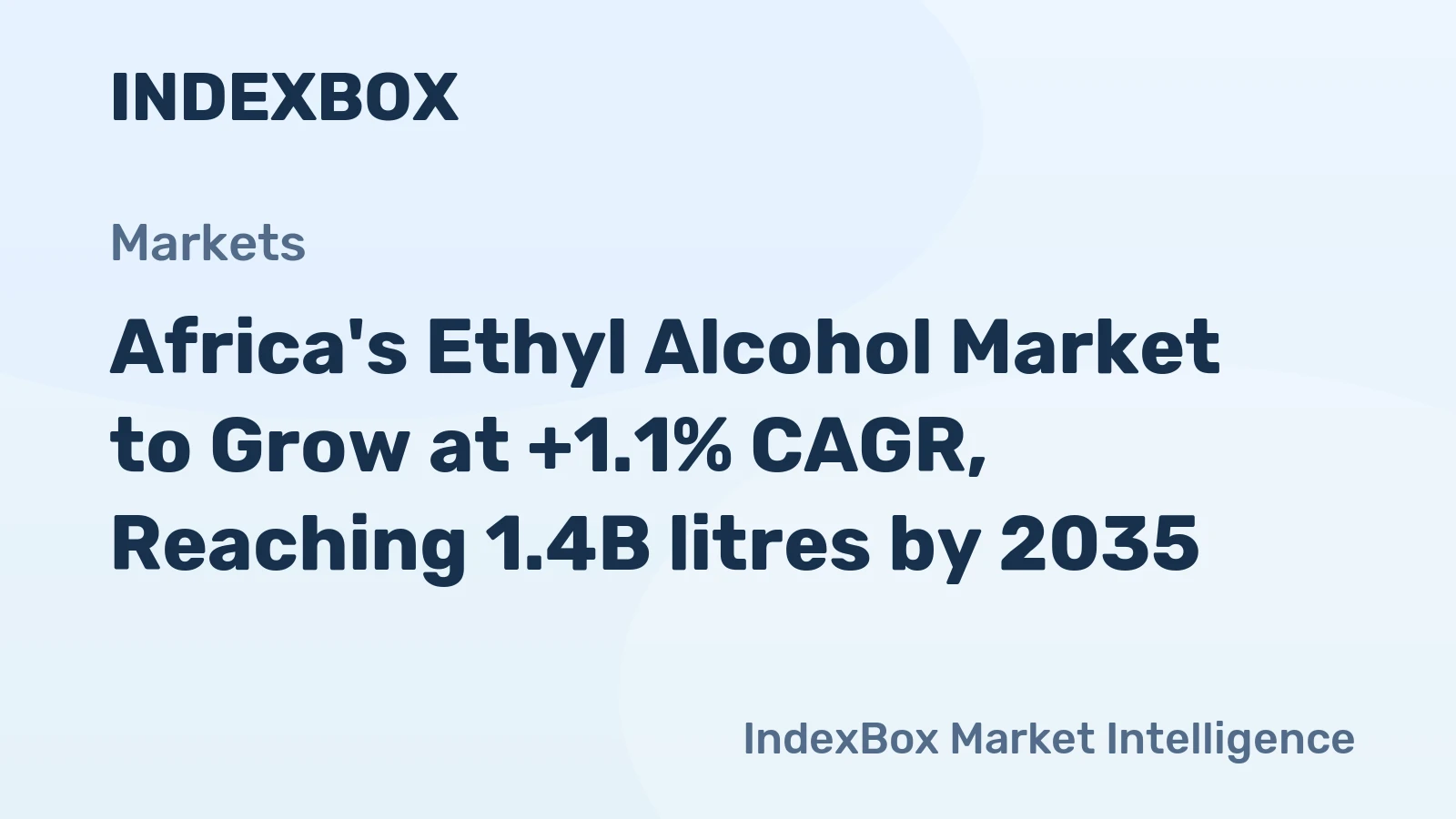 Africa's Ethyl Alcohol Market to Grow at +1.1% CAGR, Reaching 1.4B litres by 2035
