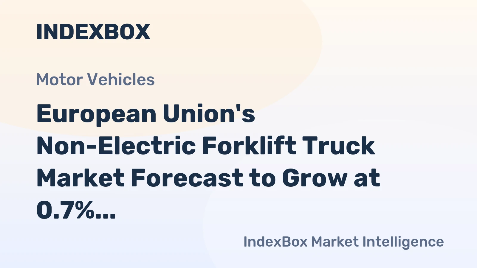 European Union's Non-Electric Forklift Truck Market Forecast to Grow at 0.7% CAGR Through 2035