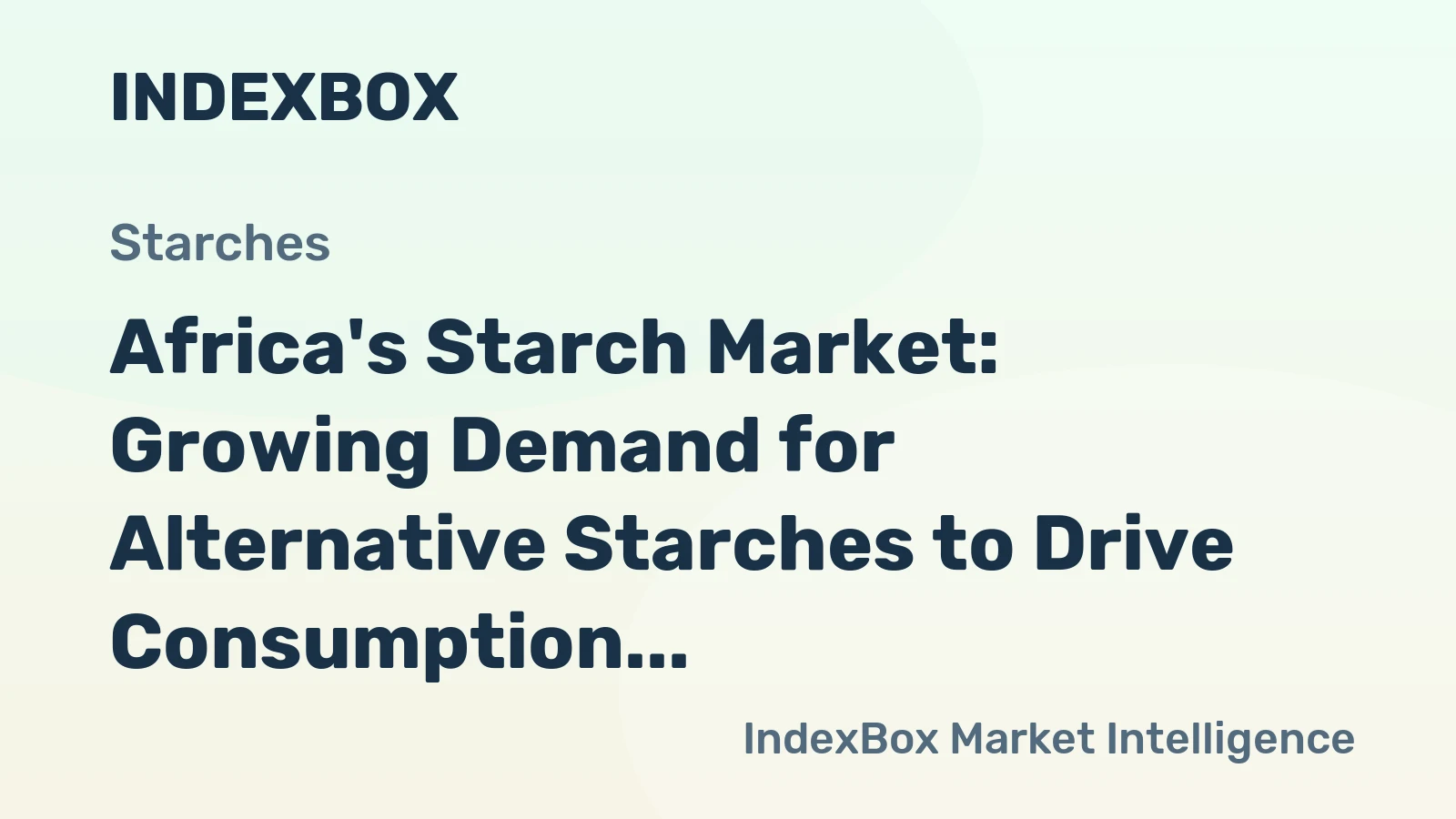 Africa's Starch Market: Growing Demand for Alternative Starches to Drive Consumption to 436K tons by 2035, Reaching $325M