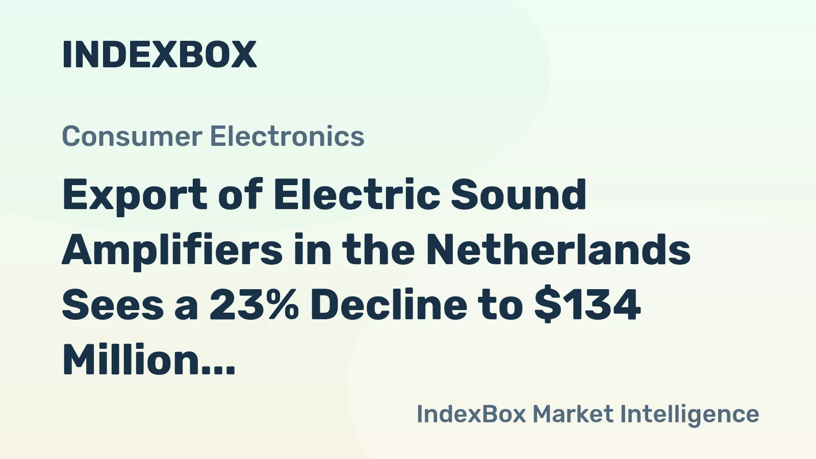 Export of Electric Sound Amplifiers in the Netherlands Sees a 23% Decline to $134 Million in 2023