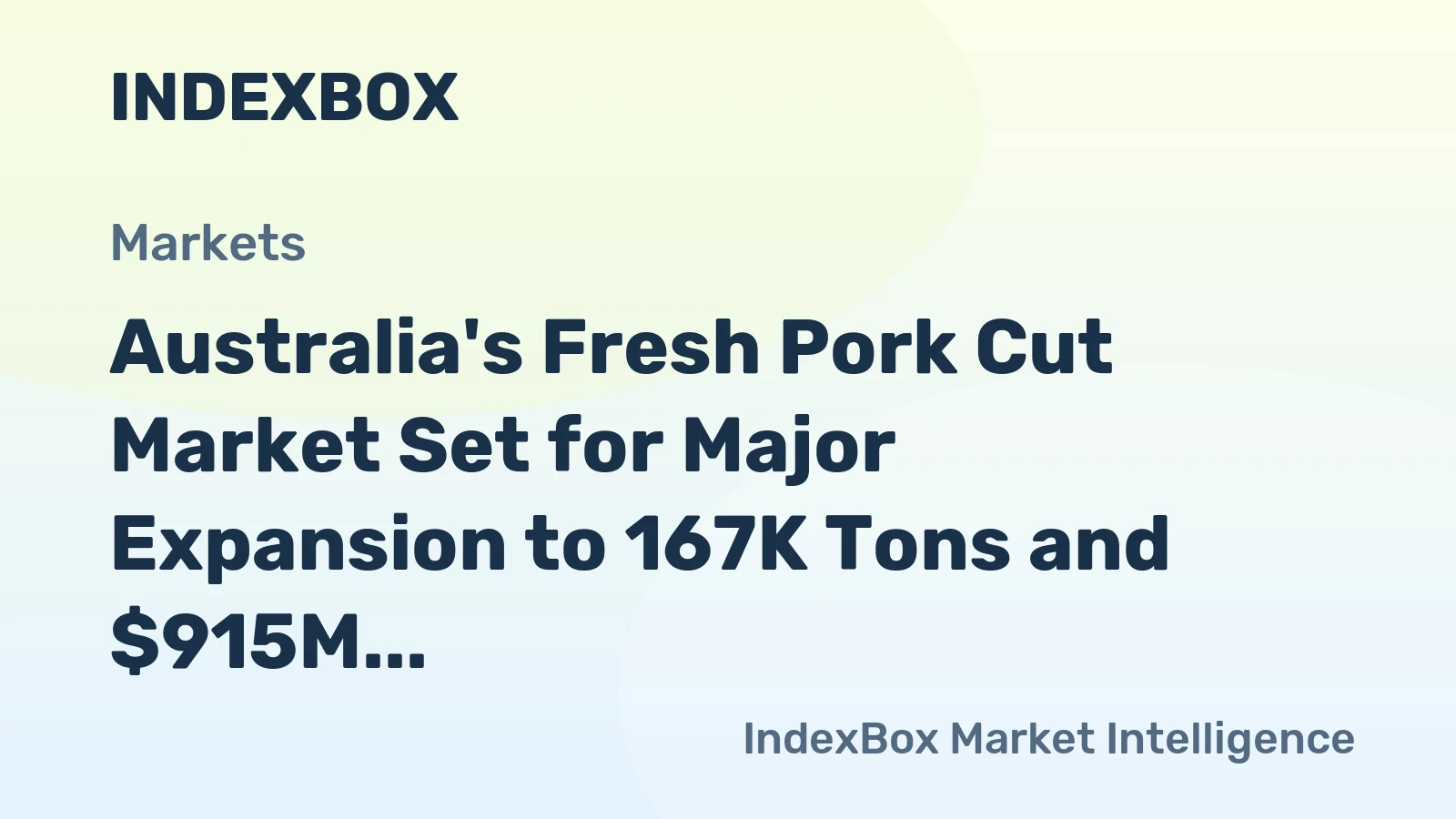 Australia's Fresh Pork Cut Market Set for Major Expansion to 167K Tons and $915M