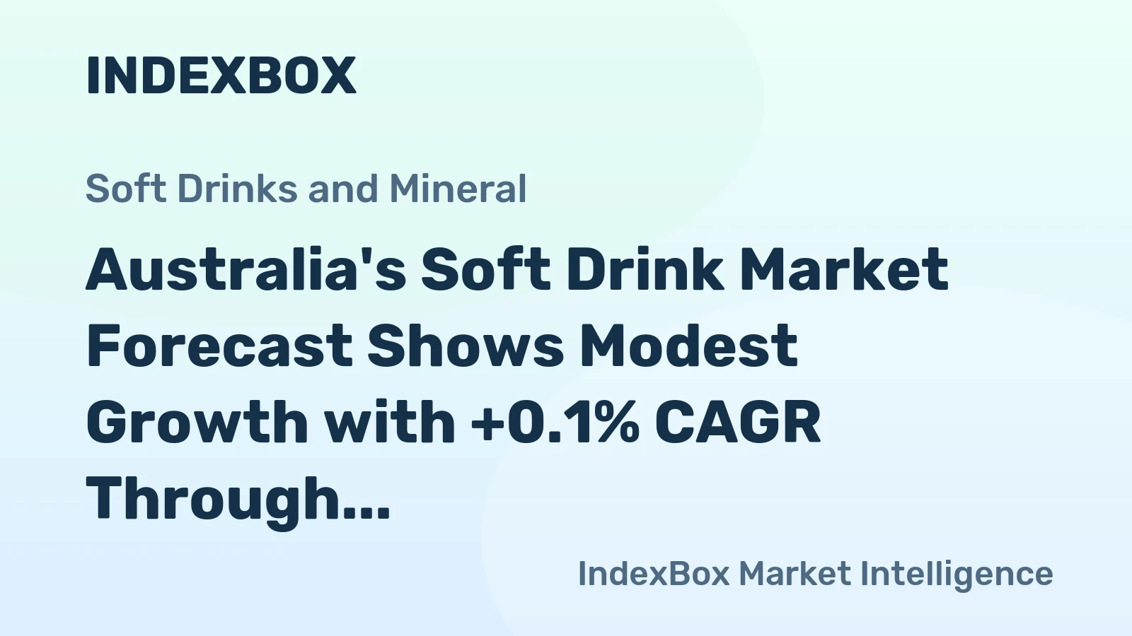 Australia's Soft Drink Market Forecast Shows Modest Growth with +0.1% CAGR Through 2035