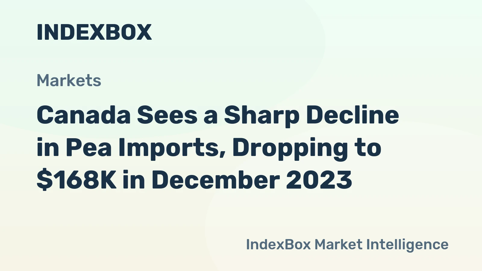 Canada Sees a Sharp Decline in Pea Imports, Dropping to $168K in December 2023