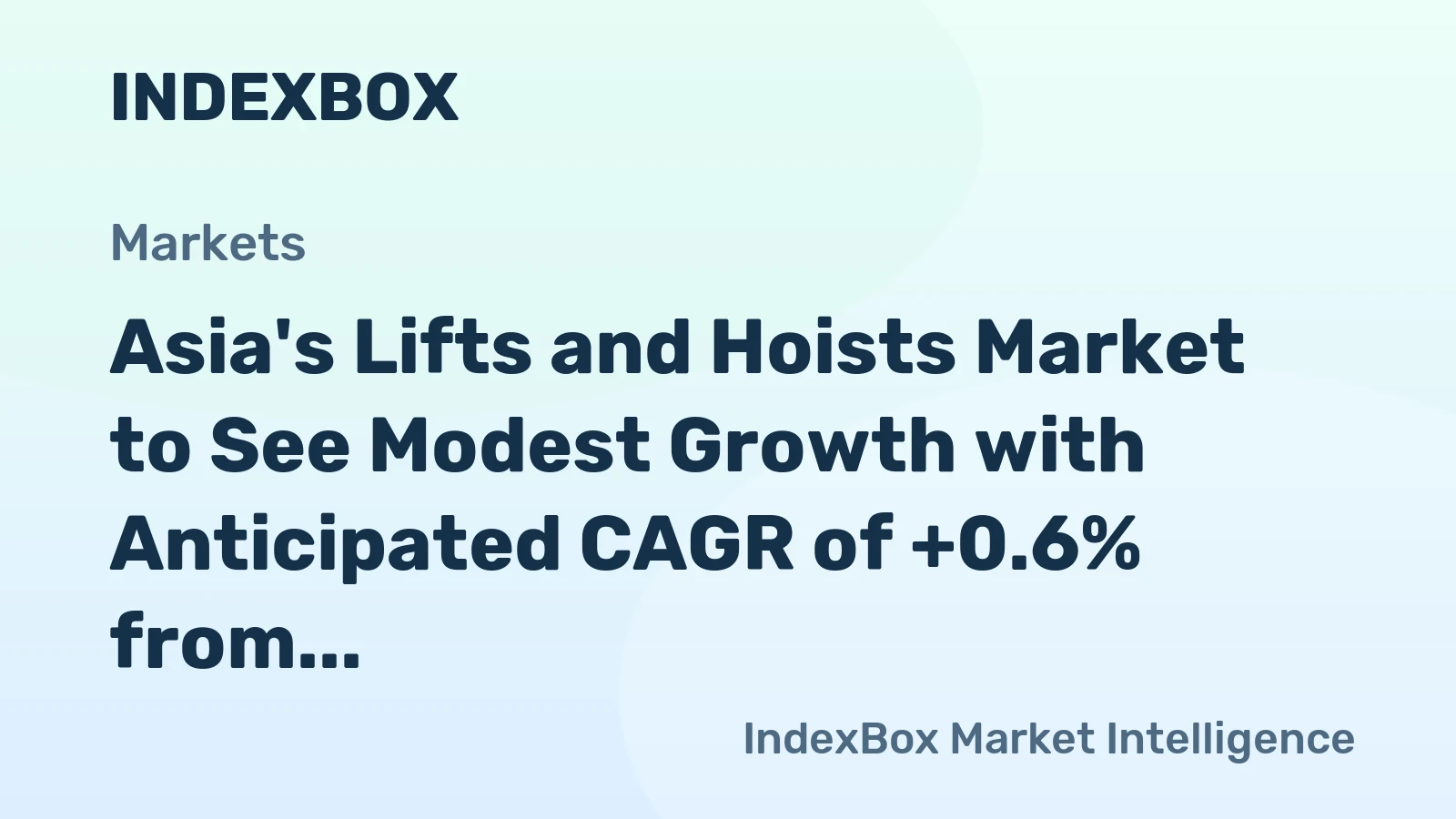 Asia's Lifts and Hoists Market to See Modest Growth with Anticipated CAGR of +0.6% from 2024 to 2035