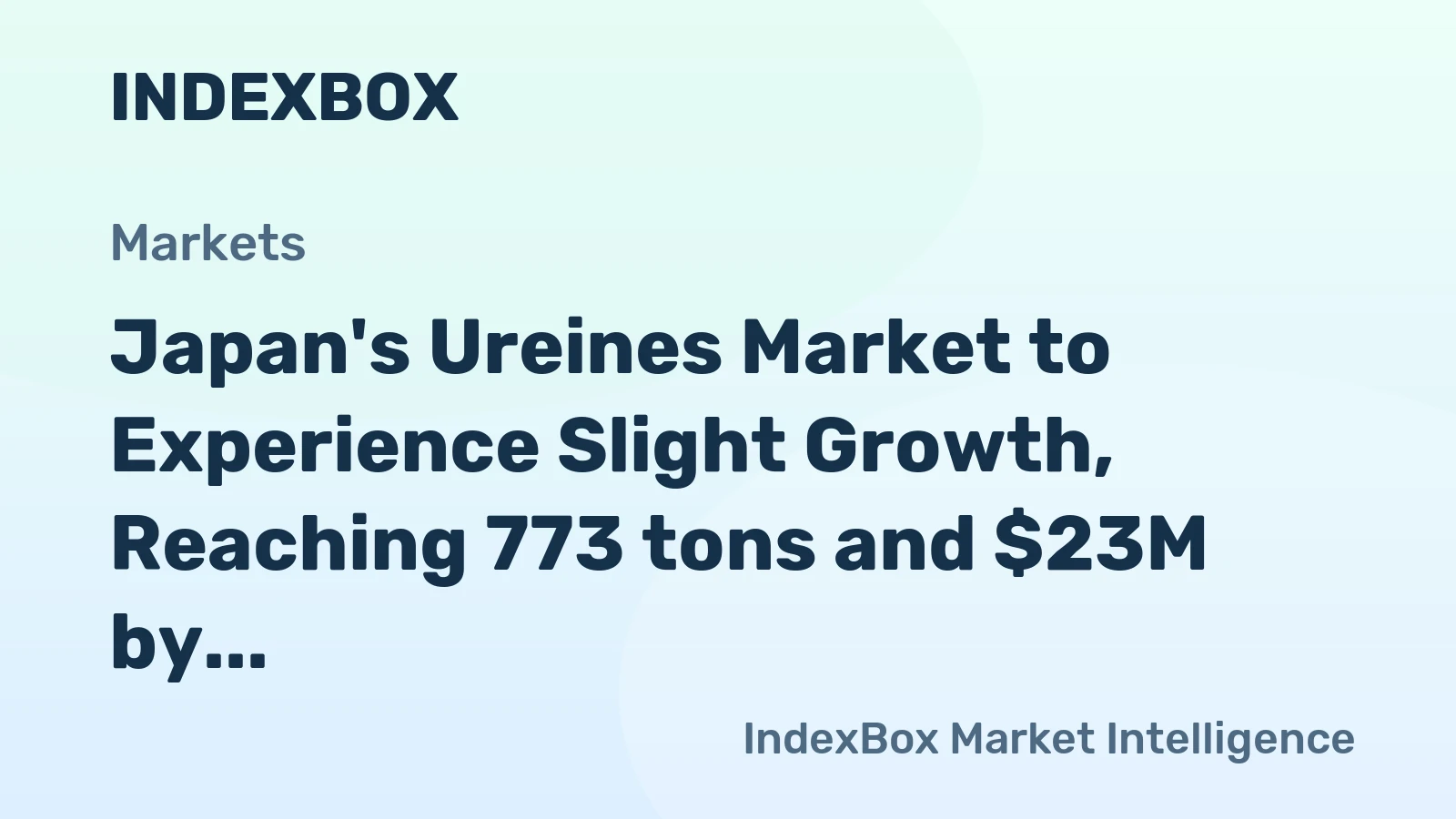Japan's Ureines Market to Experience Slight Growth, Reaching 773 tons and $23M by 2035