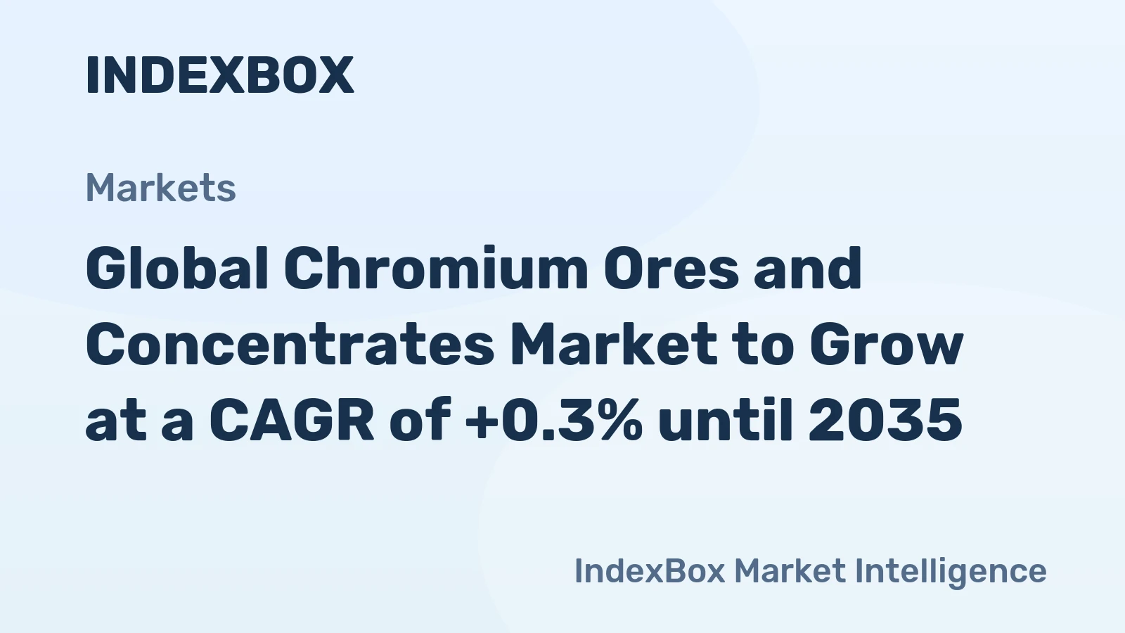 Global Chromium Ores and Concentrates Market to Grow at a CAGR of +0.3% until 2035