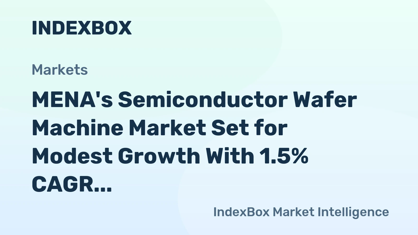 MENA's Semiconductor Wafer Machine Market Set for Modest Growth With 1.5% CAGR in Value Through 2035