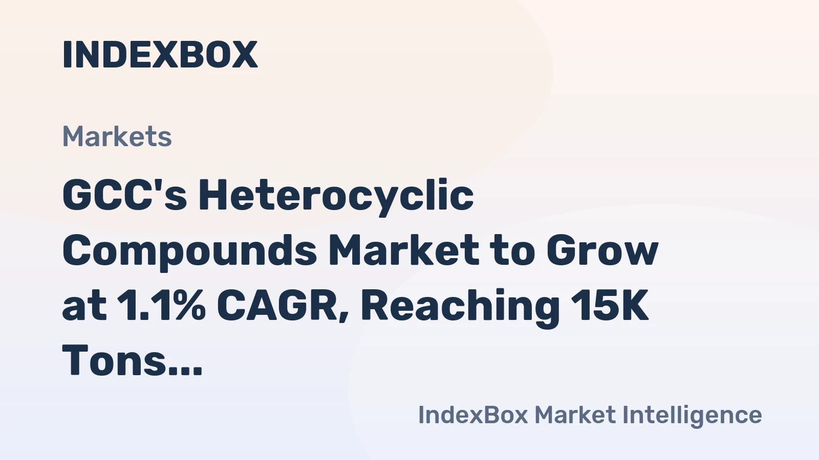 GCC's Heterocyclic Compounds Market to Grow at 1.1% CAGR, Reaching 15K Tons by 2035