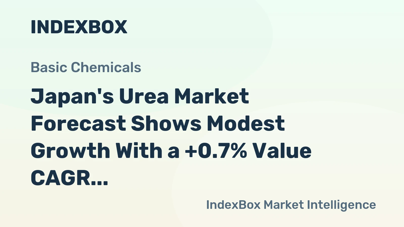 Japan's Urea Market Forecast Shows Modest Growth With a +0.7% Value CAGR