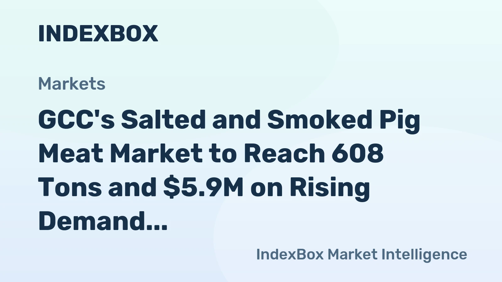 GCC's Salted and Smoked Pig Meat Market to Reach 608 Tons and $5.9M on Rising Demand