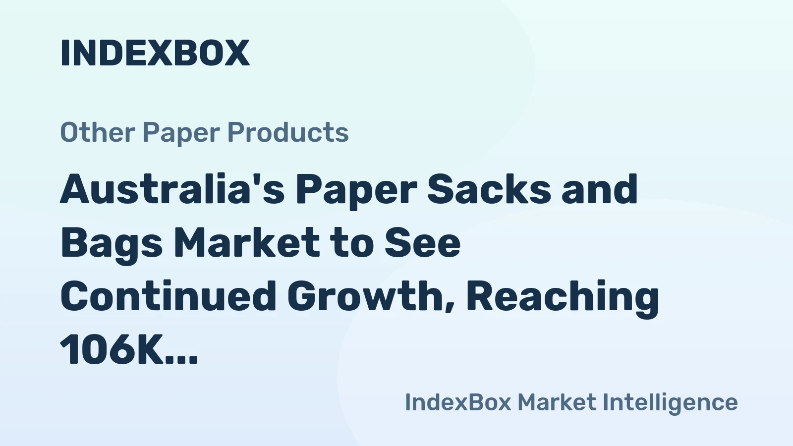 Australia's Paper Sacks and Bags Market to See Continued Growth, Reaching 106K Tons and $266M by 2035