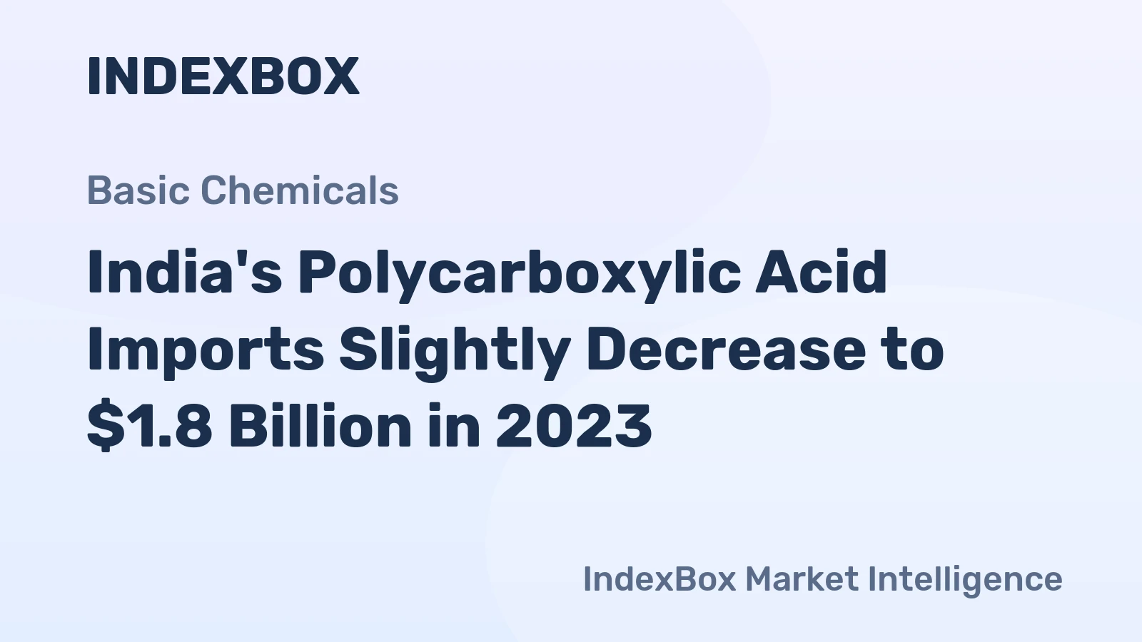 India's Polycarboxylic Acid Imports Slightly Decrease to $1.8 Billion in 2023