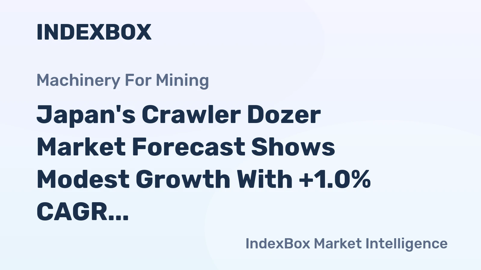 Japan's Crawler Dozer Market Forecast Shows Modest Growth With +1.0% CAGR Through 2035