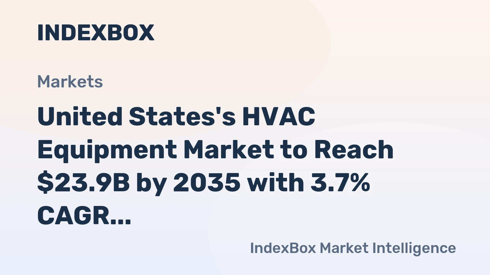United States's HVAC Equipment Market to Reach $23.9B by 2035 with 3.7% CAGR