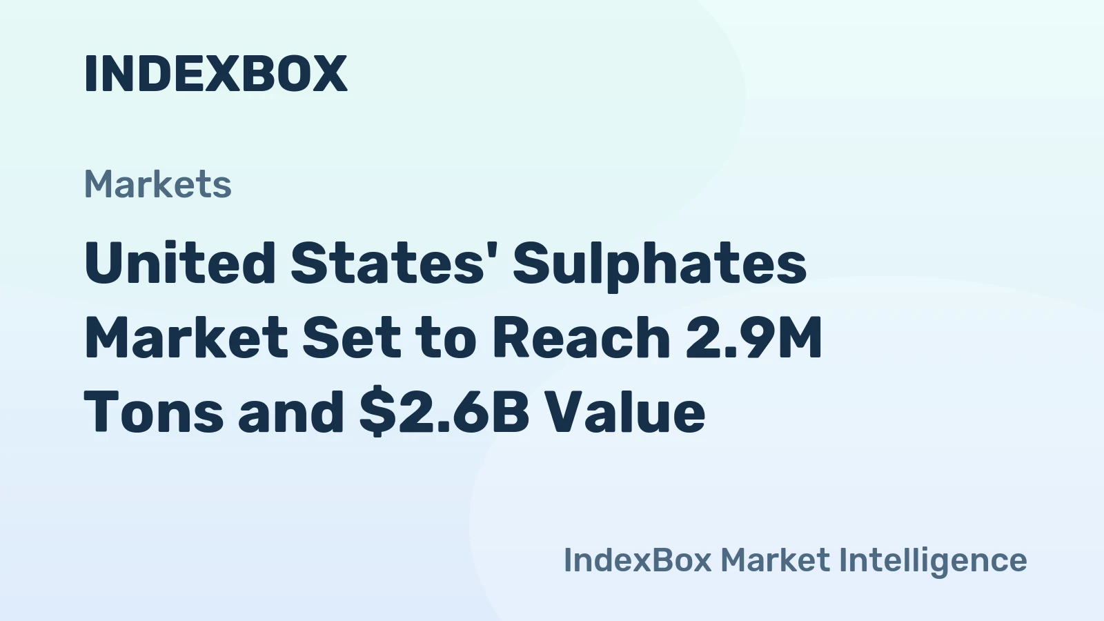 United States' Sulphates Market Set to Reach 2.9M Tons and $2.6B Value